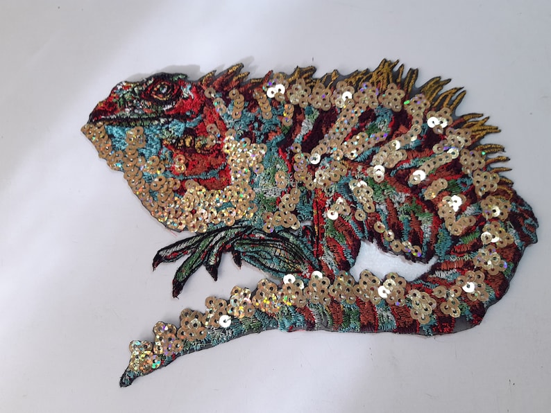 Moks300(p) Iguana Embroidered Patch, Animal Patch - Etsy