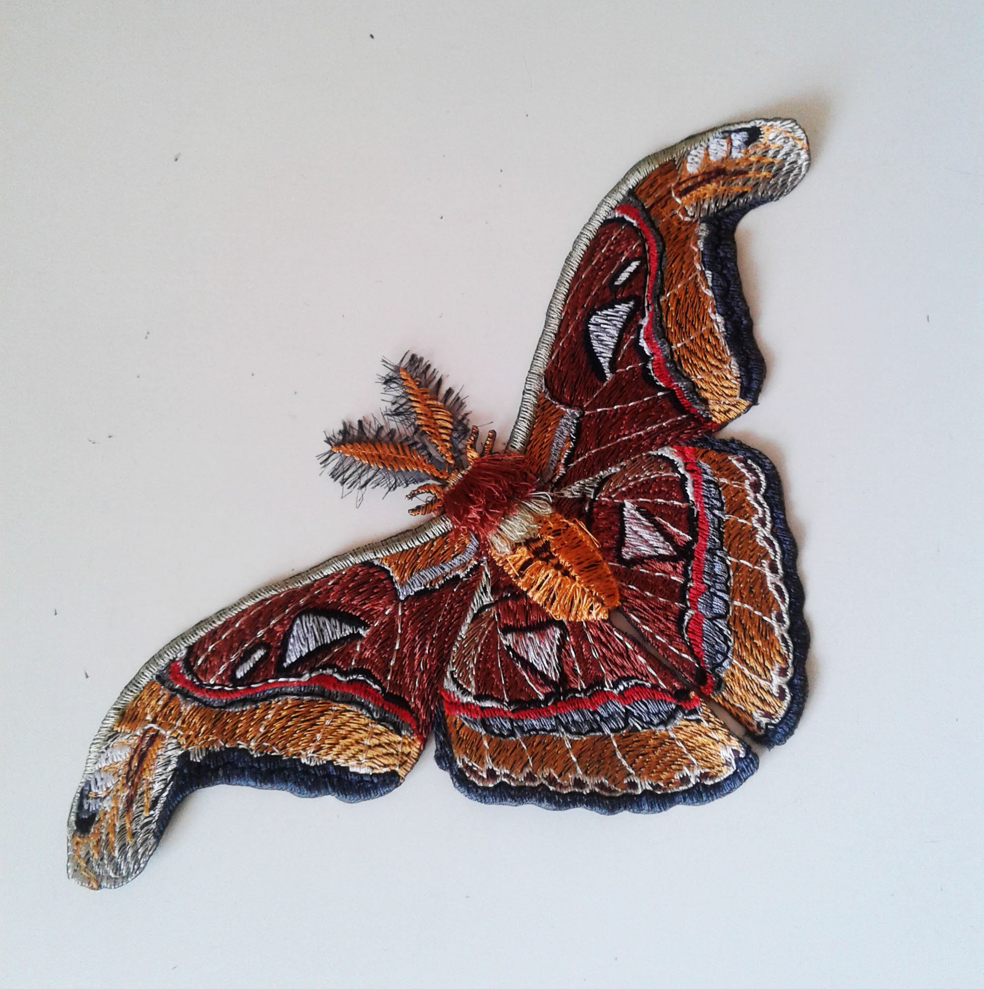 Moks220(p) Large Embroidered Patch - Atlas Moth - Etsy UK
