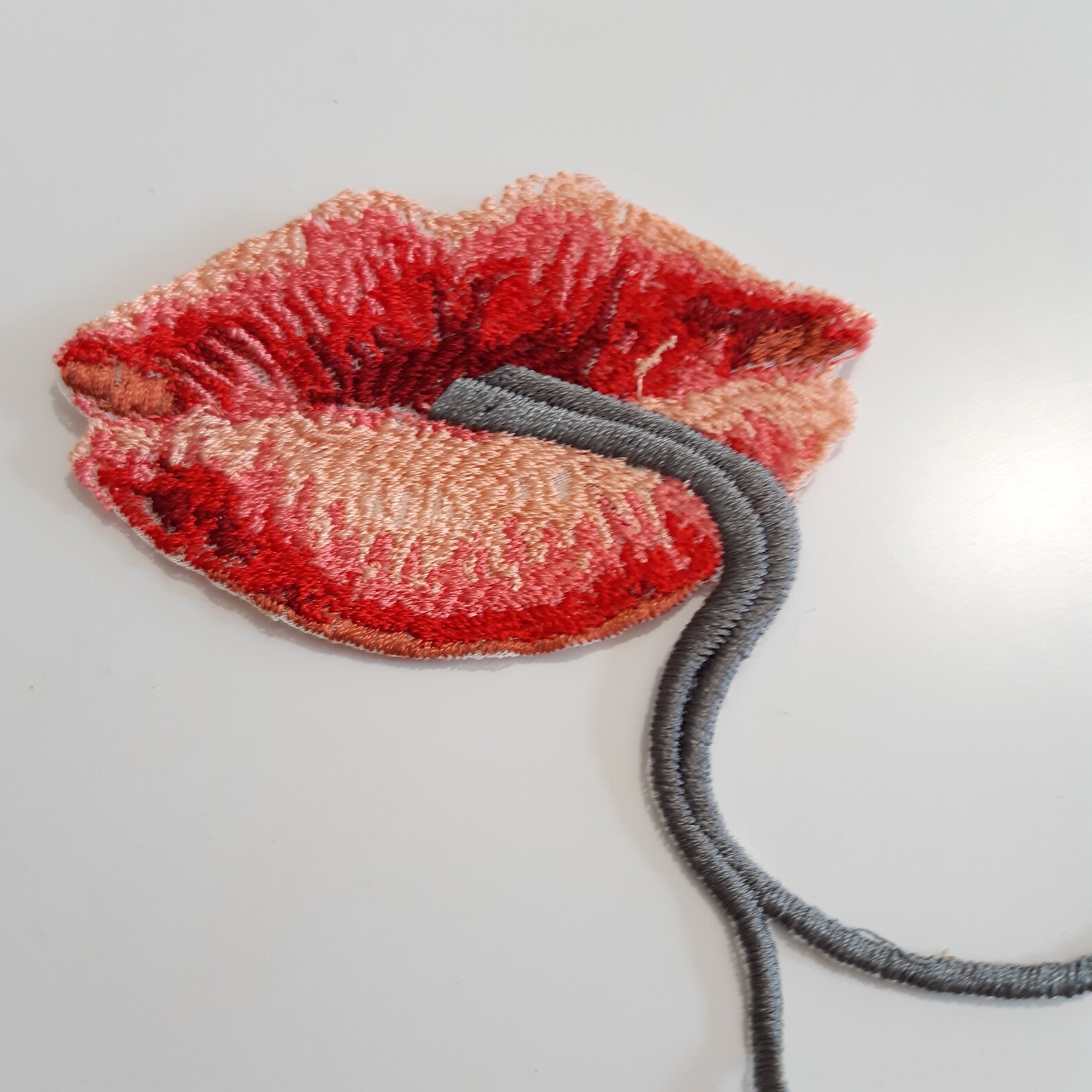 Moks444(p) Luscious Lips of a Woman Snake Embroidery Patch - Sew on ...