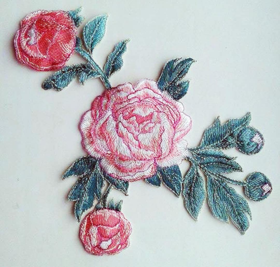 Moks36(p) White Peonies Flowers Embroidery Patches - Etsy