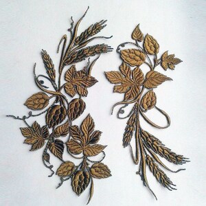 Moks75(p) 2 Pieces Set Spikelets, Hops, Birch Embroidered Patches - Etsy