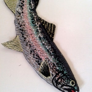 Moks178(p) Fish Patch / Sew on Embroidery - Patch for Jackets ...