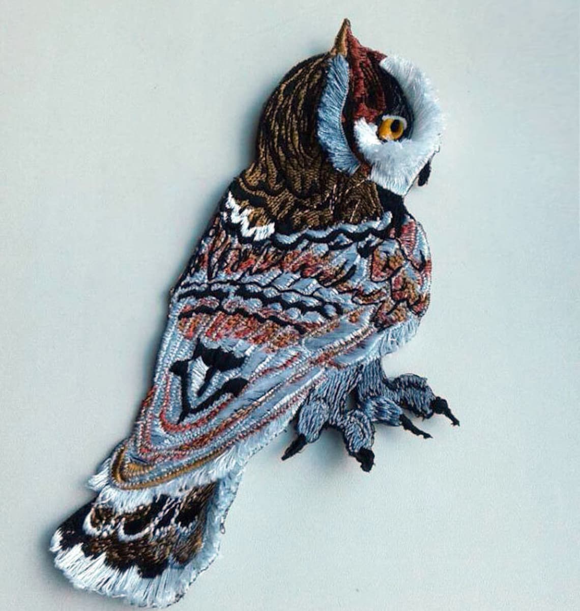 Moks105p Owl Bird Embroidered Patch | Etsy