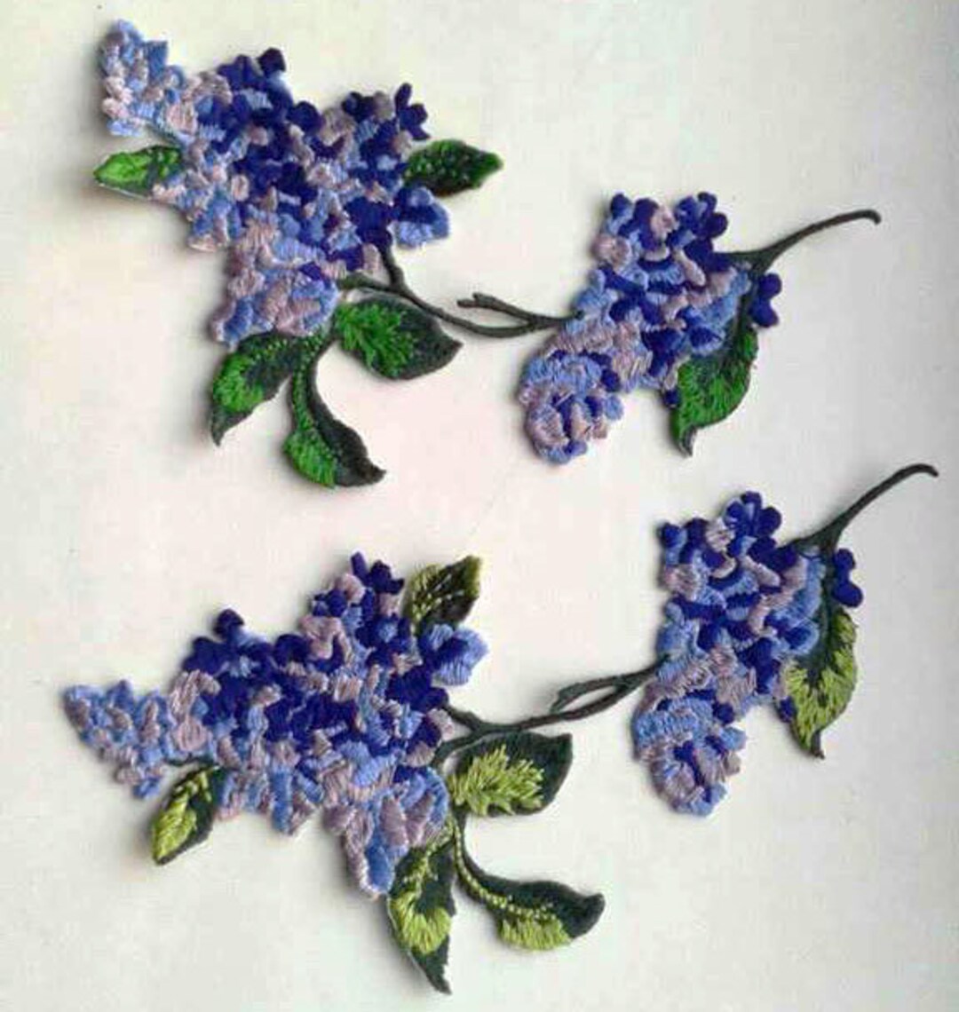 Moks104(p) Set 2 Pieces Branch of Lilac Flowers Embroidered Patch - Etsy