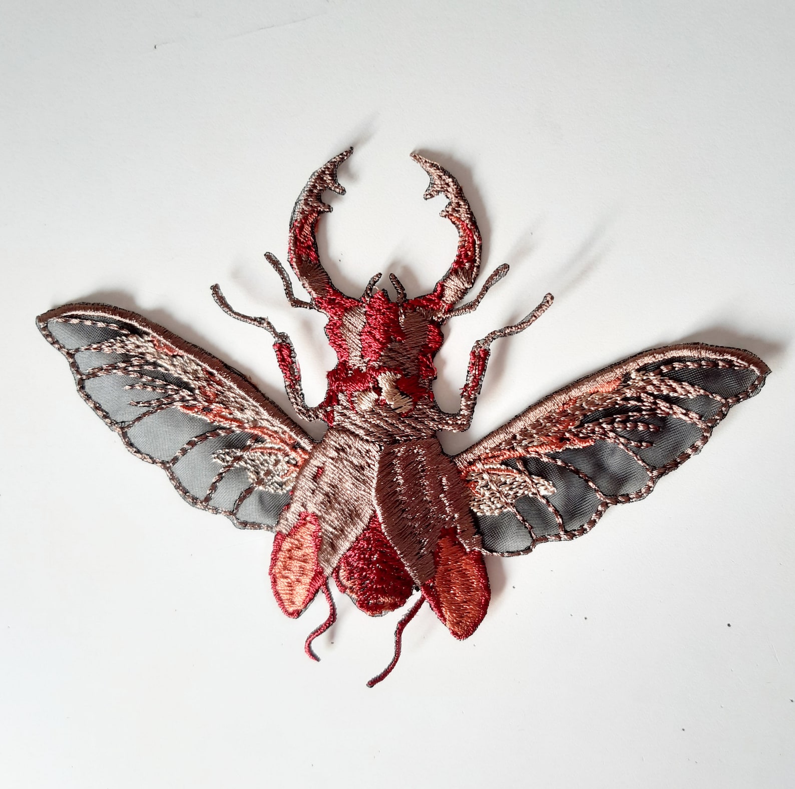 Moks415p Stag Beetle Embroidered Patch Nature Patch | Etsy