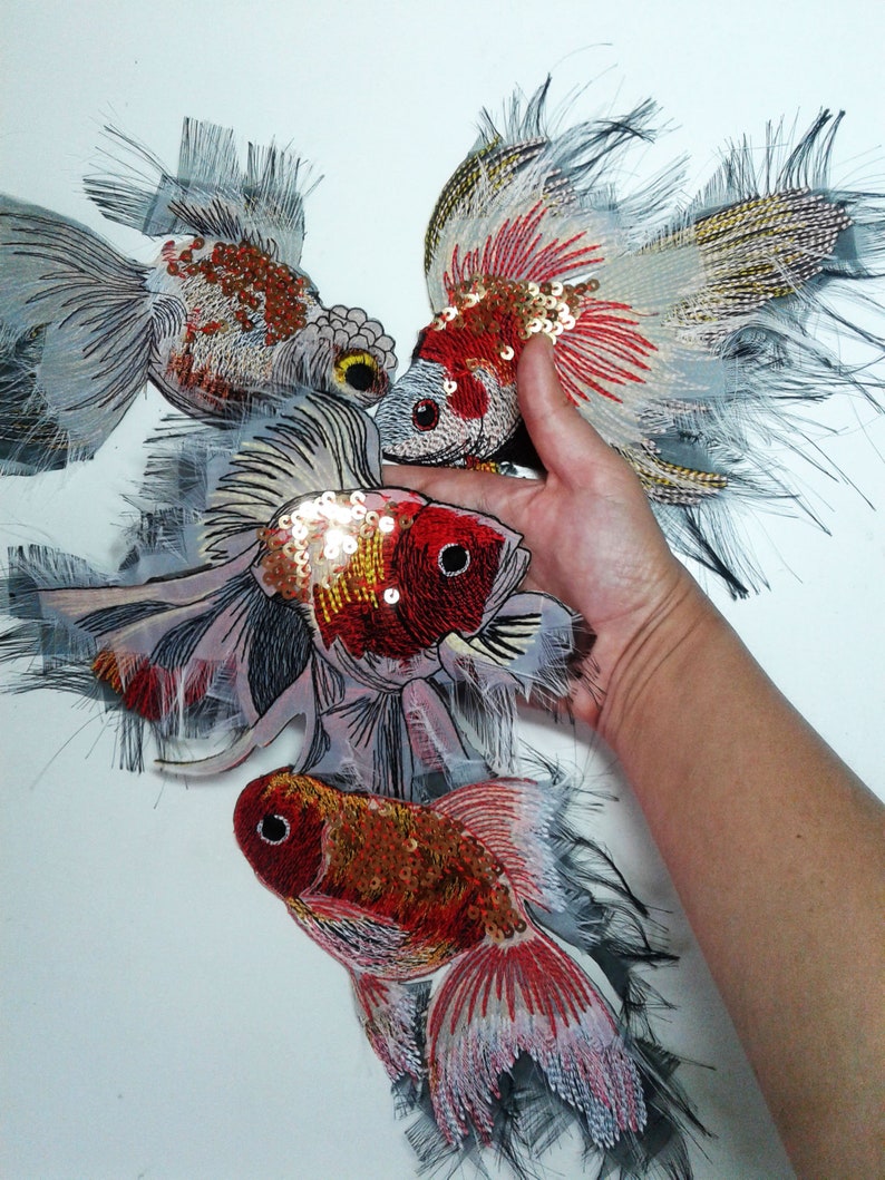 Moks238(p) Set of 4 Goldfish Large Embroidered Patches - Etsy