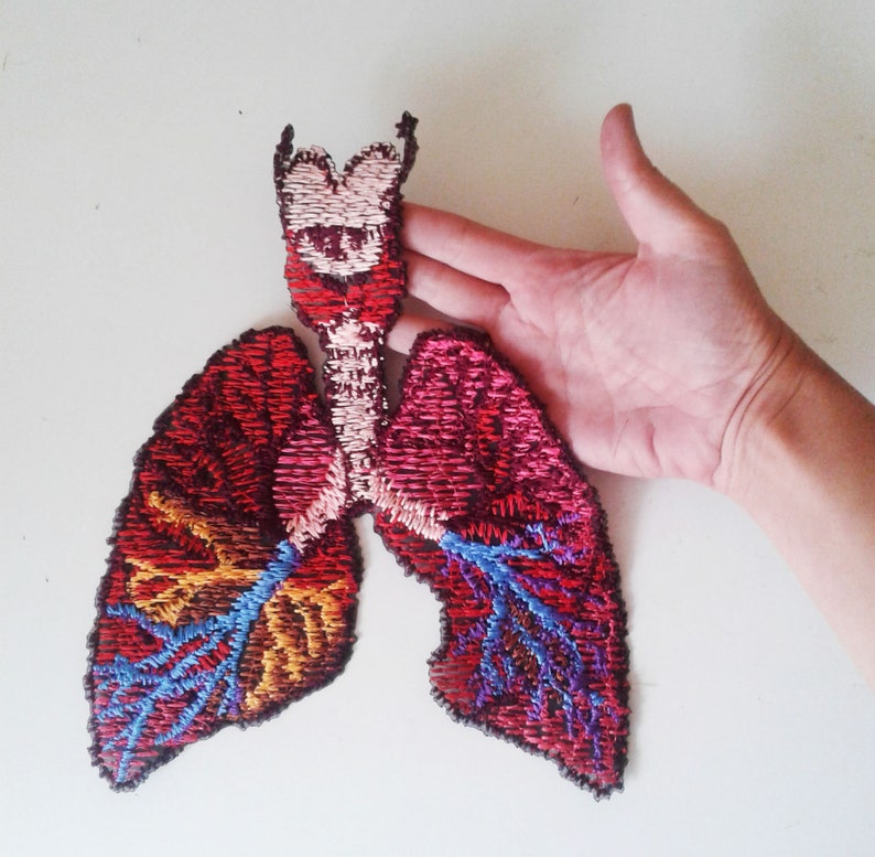 Moks190p Lungs Embroidered Patch Human Organs Patch - Etsy