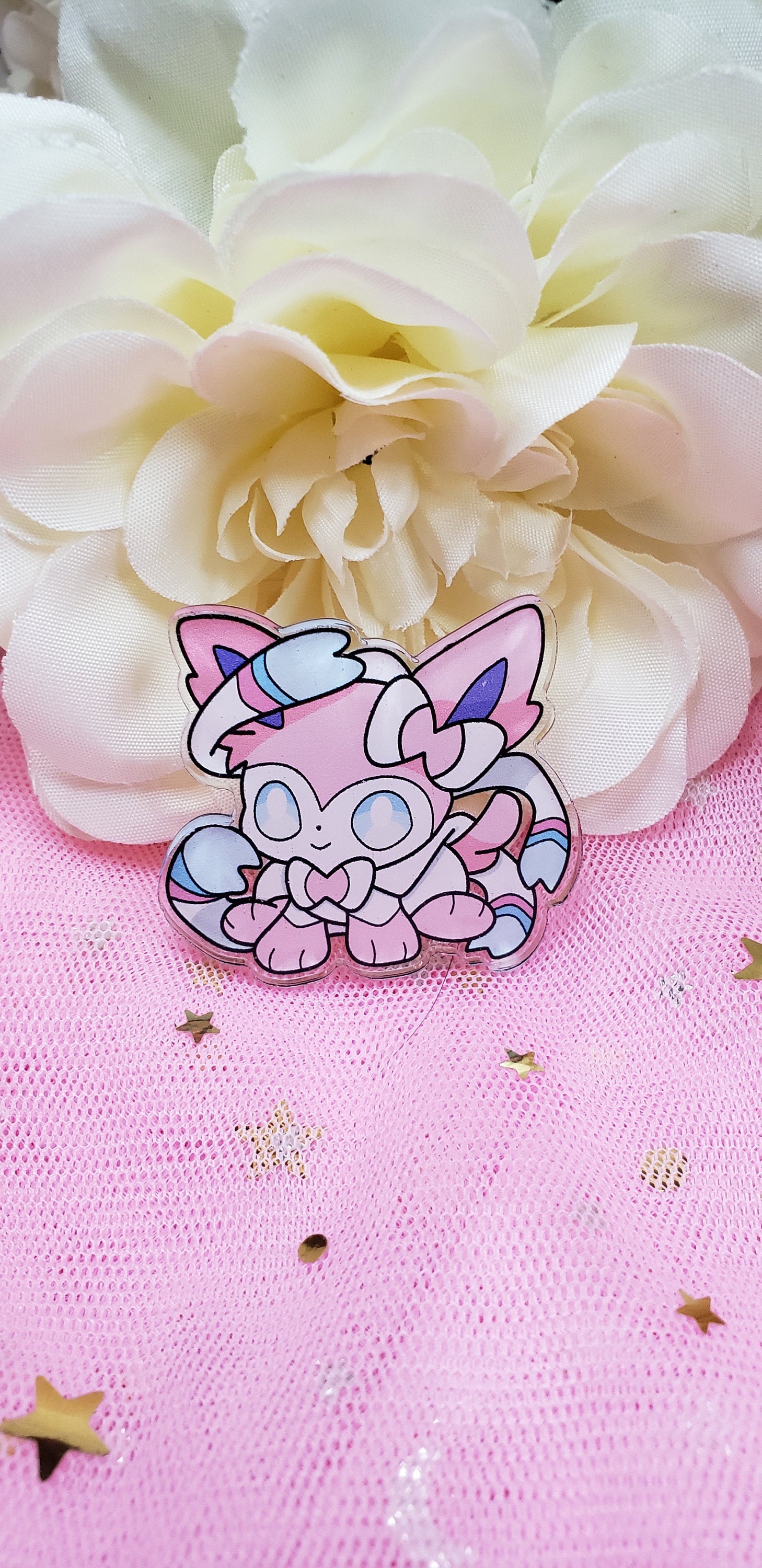 Kawaii Bunny Acrylic Pin, Kawaiianime Pin, Soft Acrylic Pin, Cute Bunny ...