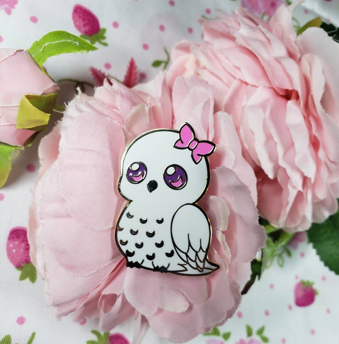 Snow Owl Enamel Pin, White Owl Scarf Pin, Girl Owl Backpack Pin ...