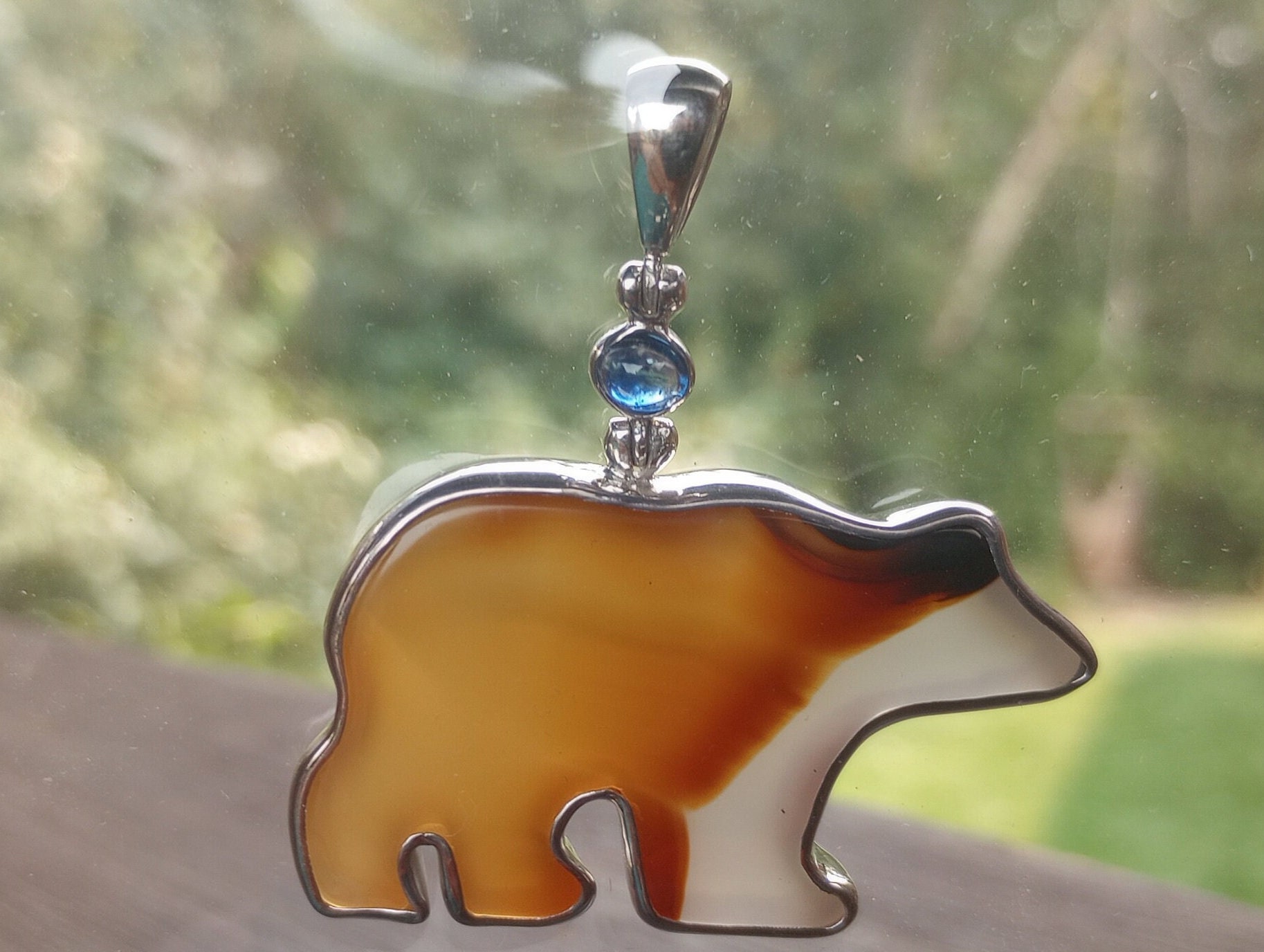 Montana Agate With Montana Yogo Sapphire Bear. - Etsy