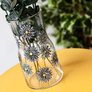 Daisy Hand Painted Glass Vase for the Home - Etsy UK
