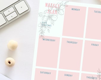 Weekly Planner Printable Ambient Blue - Etsy