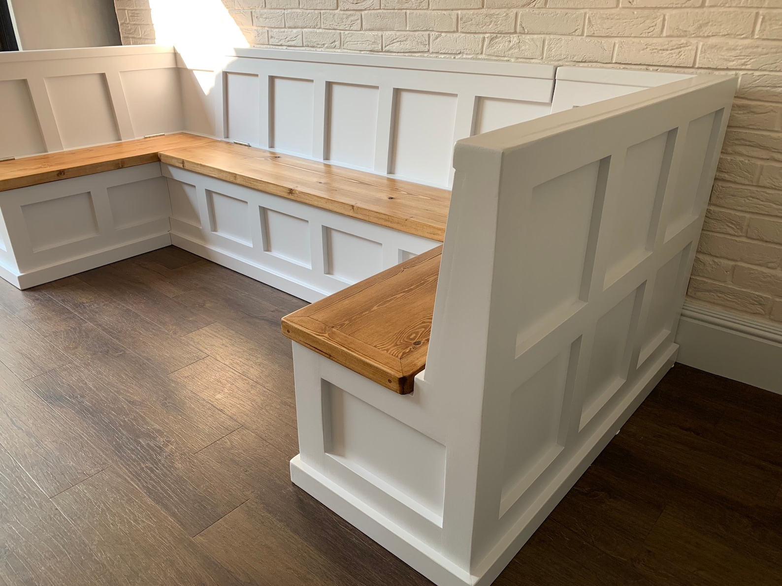 Horseshoe U Shape Corner Seating Dining Set Banquette Industrial Table ...