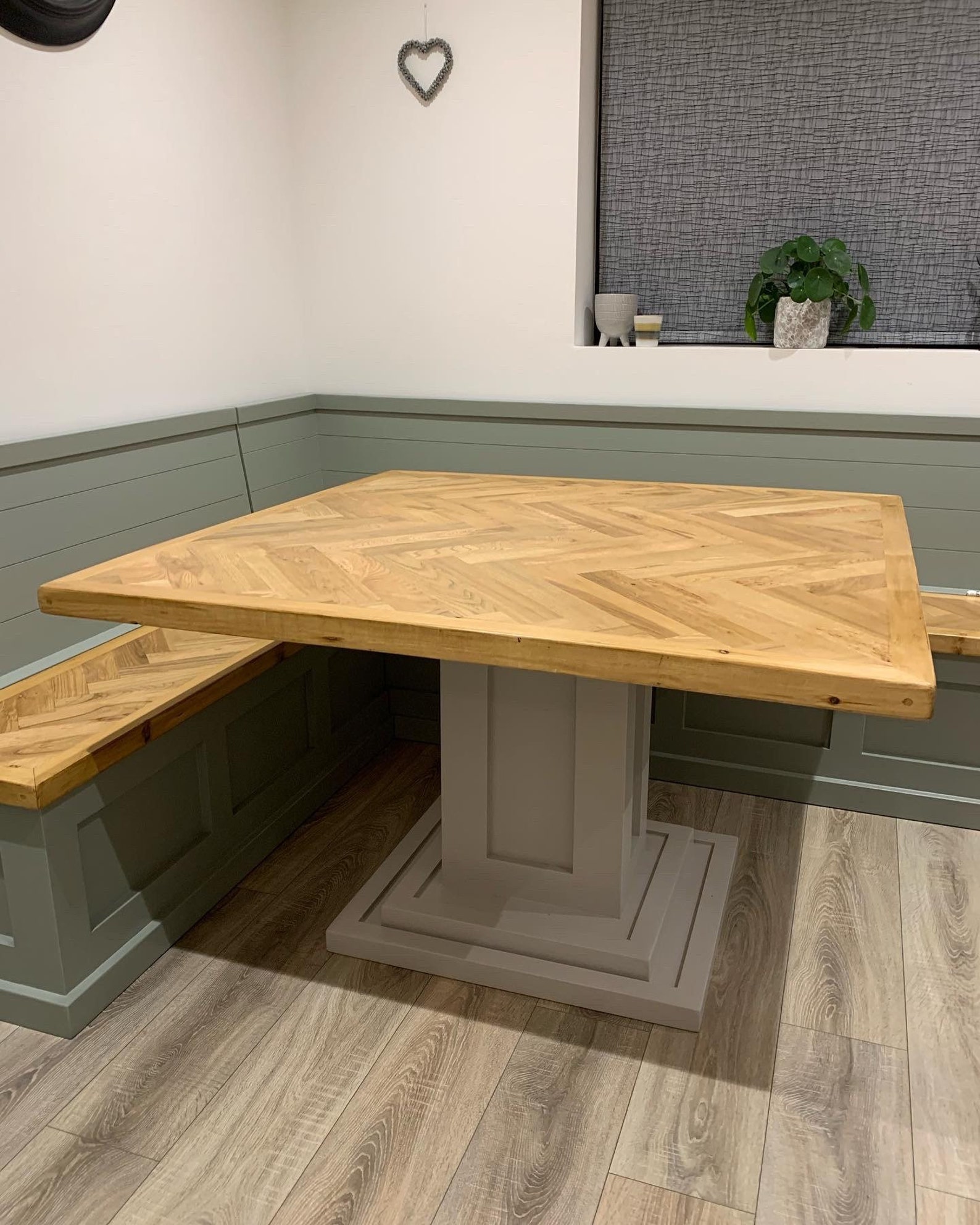 Banquette Seating Parquet Herringbone Table - Etsy