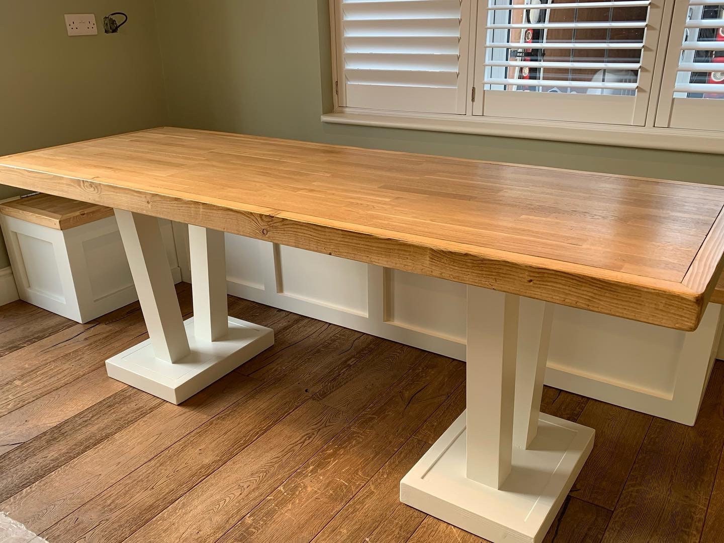 Banquette Modern Monks Bench Seating Farrow and Ball Double V Shaped ...