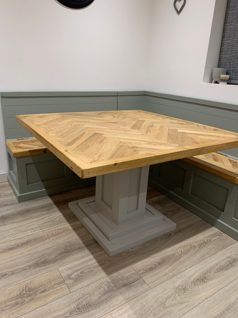 Banquette Seating Parquet Herringbone Table - Etsy