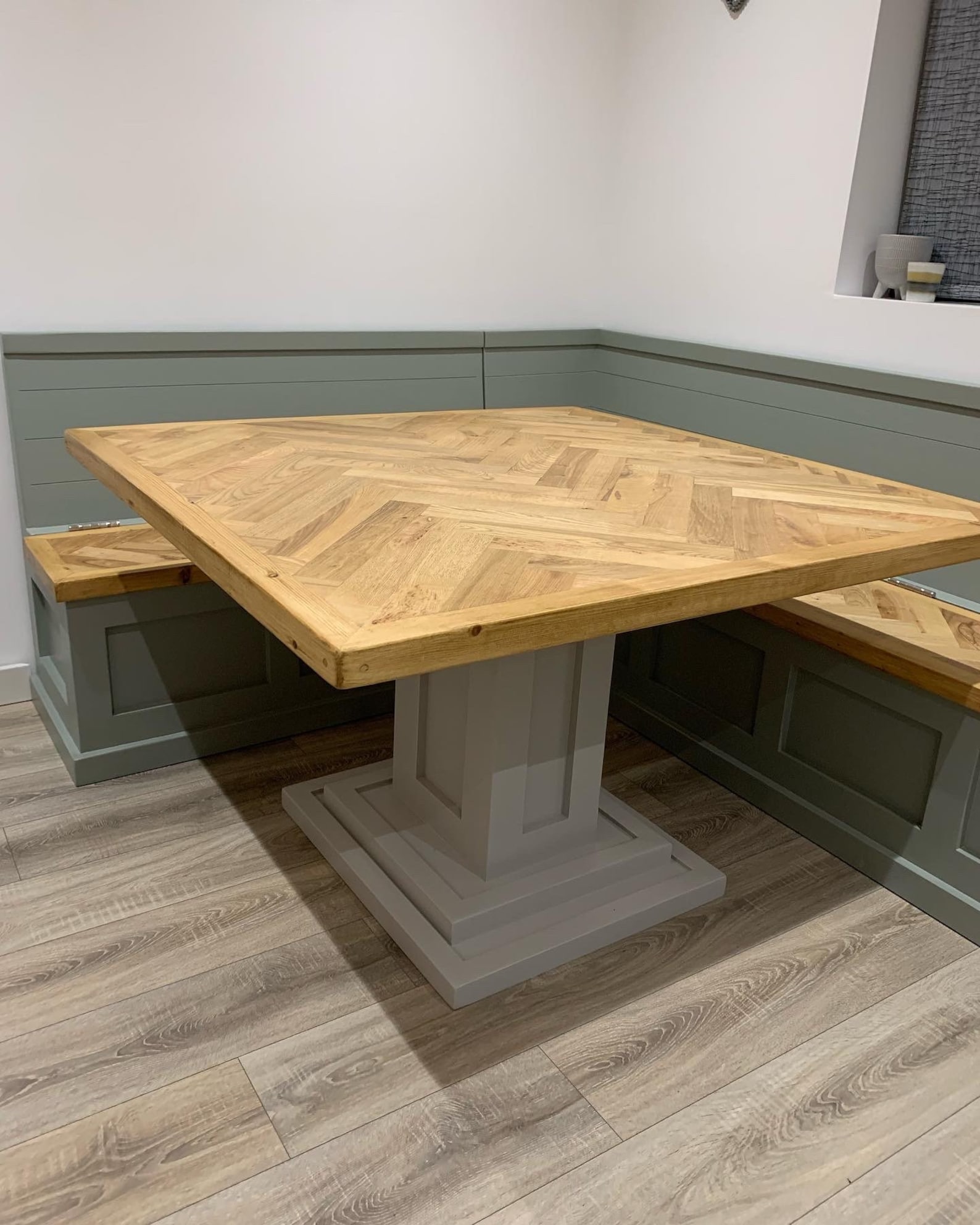 Banquette Seating Parquet Herringbone Table - Etsy
