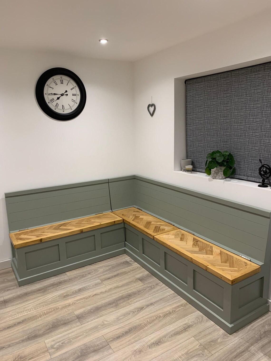 Corner Seating Kitchen Diner Banquette Farrow and Ball Herringbone Tops ...