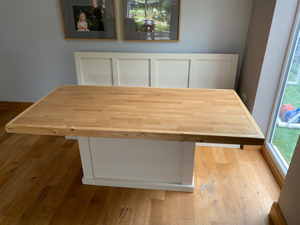 Angled Back Oak Topped Banquette Seating With Large Oak Table - Etsy