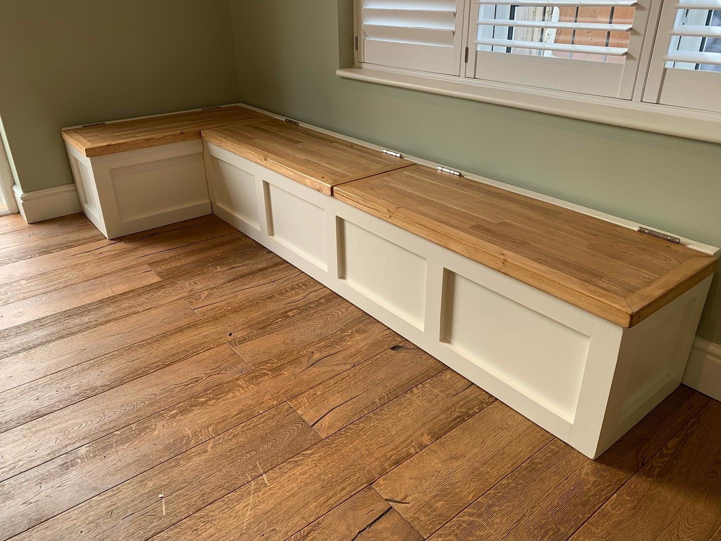 Banquette Modern Monks Bench Seating Farrow and Ball Double V Shaped ...