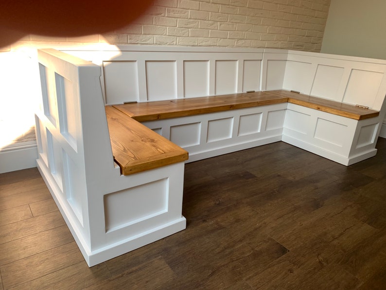 Horseshoe U Shape Corner Seating Dining Set Banquette Industrial Table ...