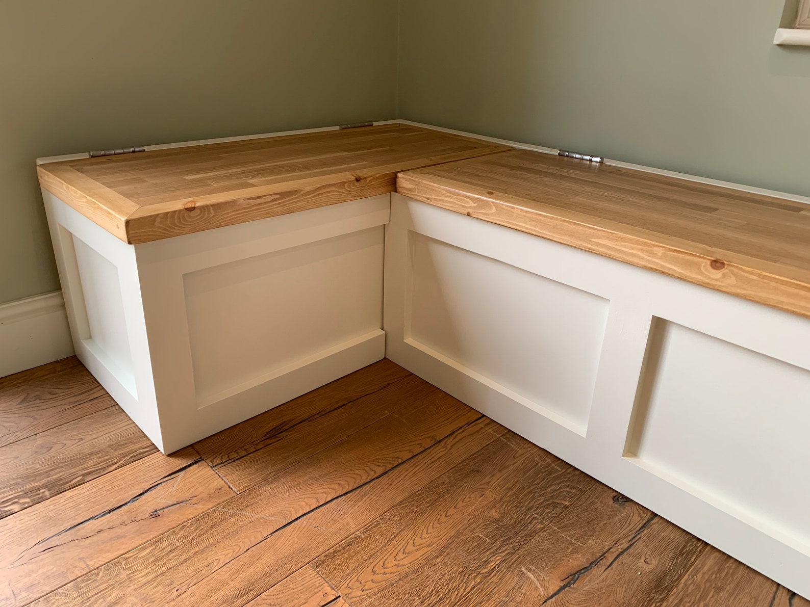 Banquette Modern Monks Bench Seating Farrow and Ball Double V Shaped ...