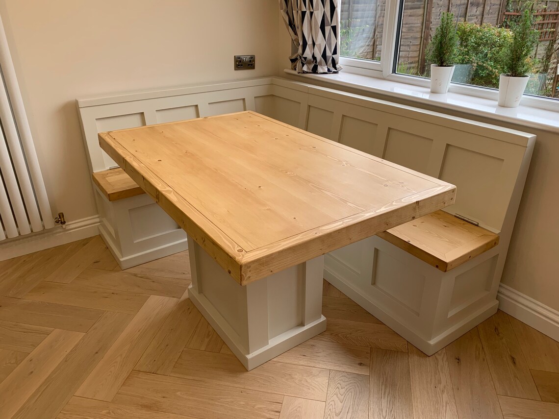 Modern Banquette Farmhouse Kitchen Dining Area | Etsy