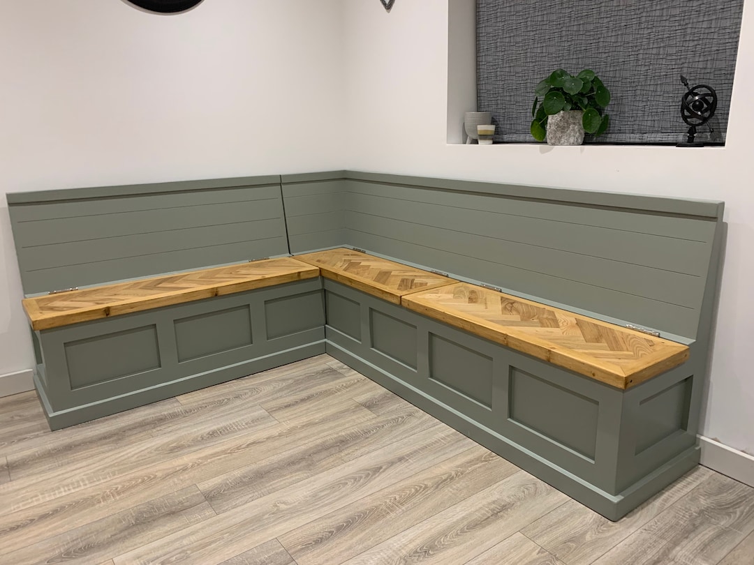 Corner Seating Kitchen Diner Banquette Farrow and Ball Herringbone Tops ...