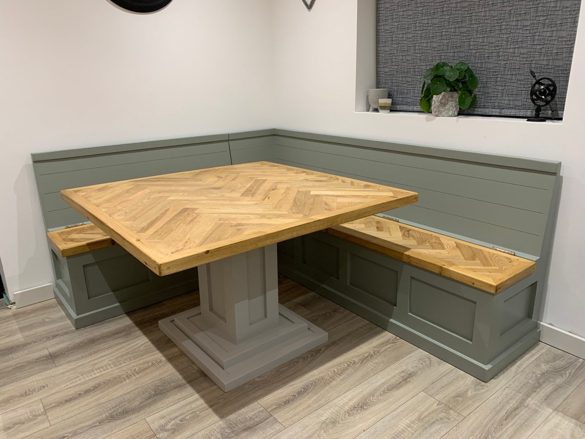 Banquette Seating Parquet Herringbone Table - Etsy
