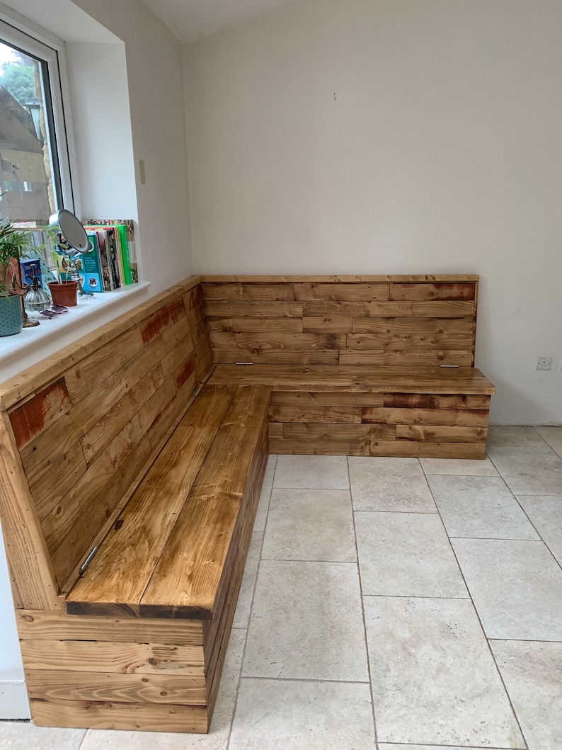 Reclaimed Wood Banquette Seating - Etsy