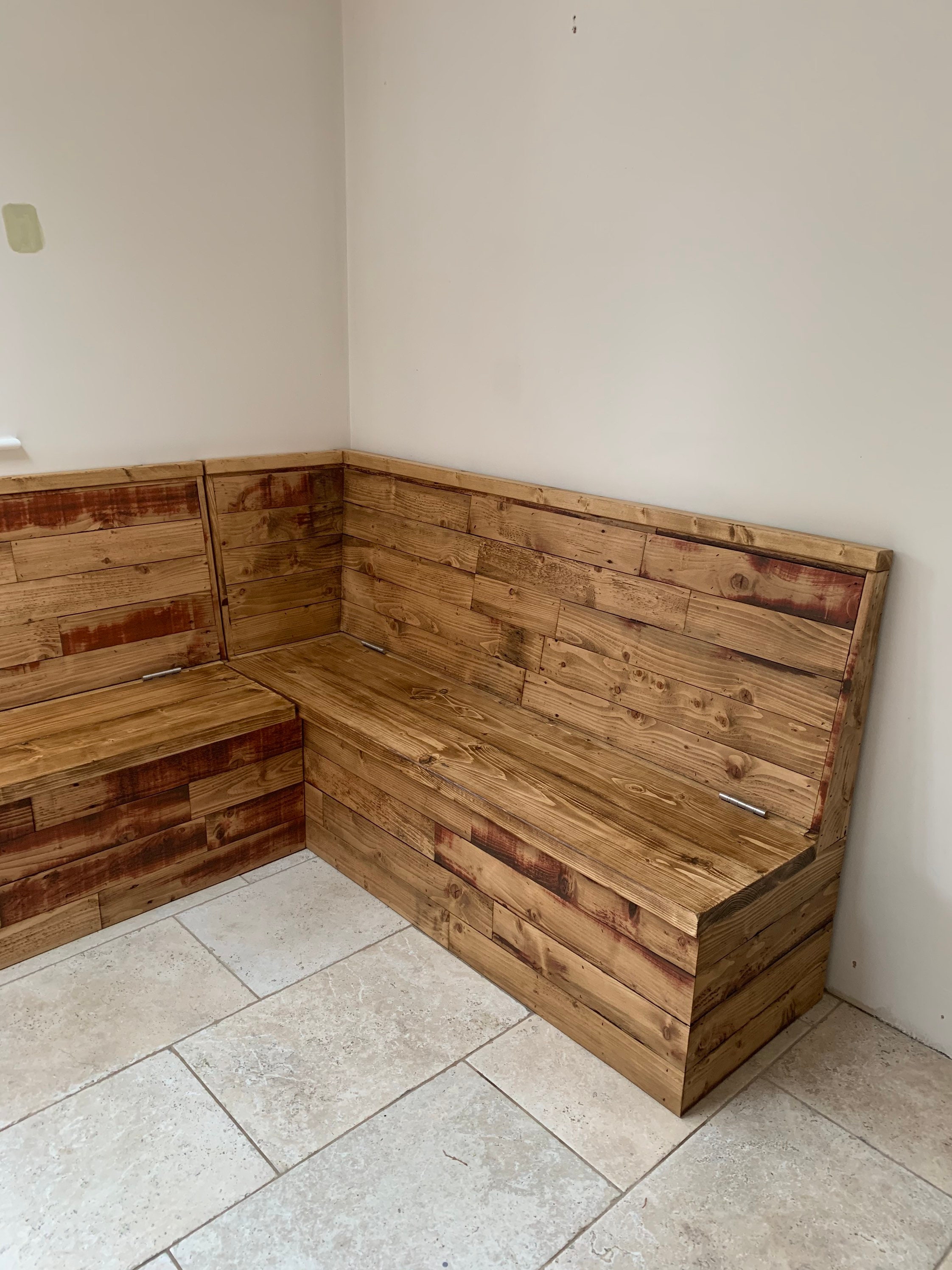 Reclaimed Wood Banquette Seating - Etsy