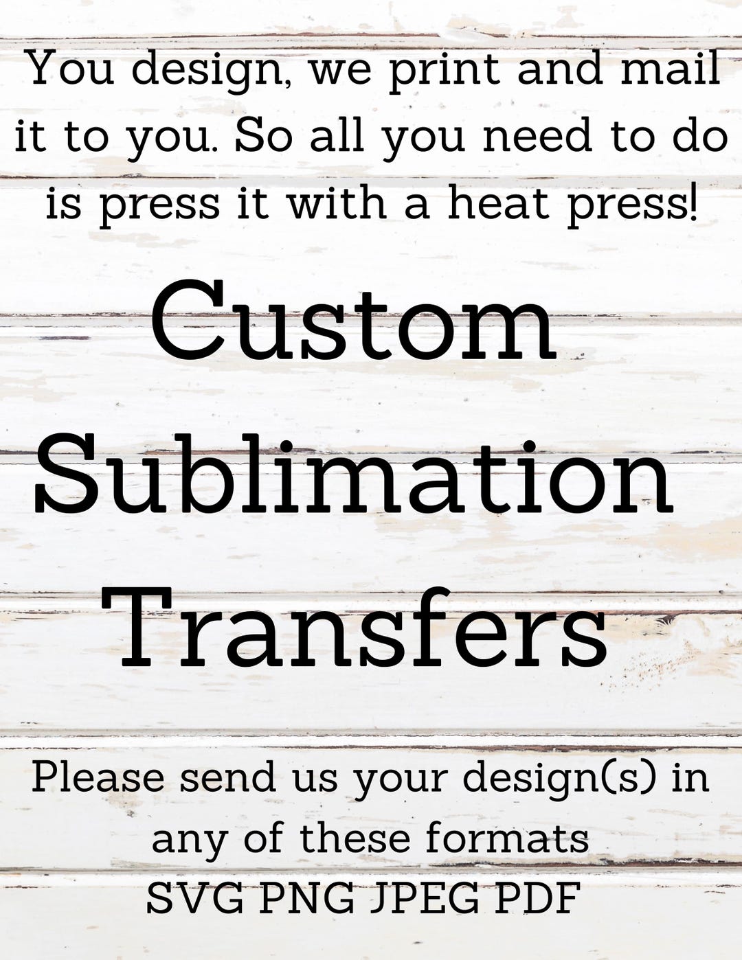 Custom Sublimation Transfers Ready to Press You Design We Print and ...