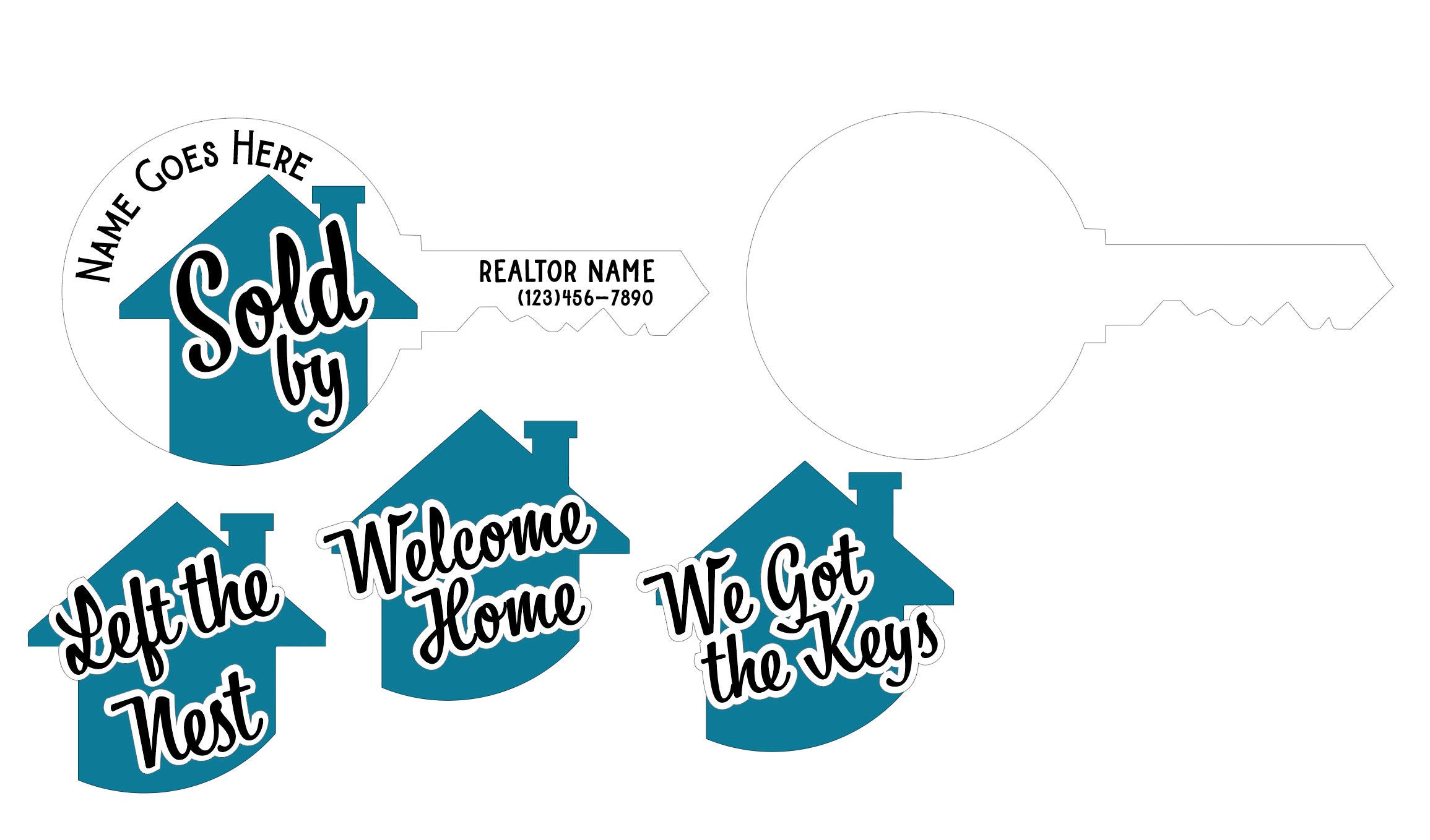 Interchangeable Realtor Key Sign Digital File SVG AI - Etsy