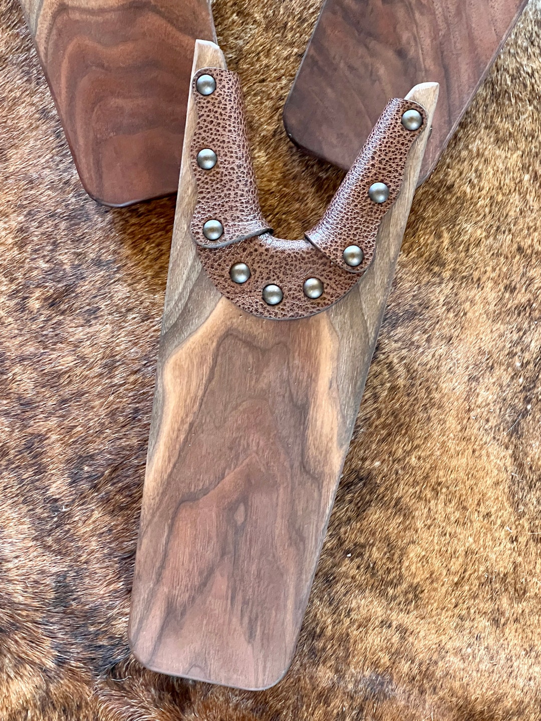 Boot Jack Black Walnut With Water Buffalo Leather Made in - Etsy