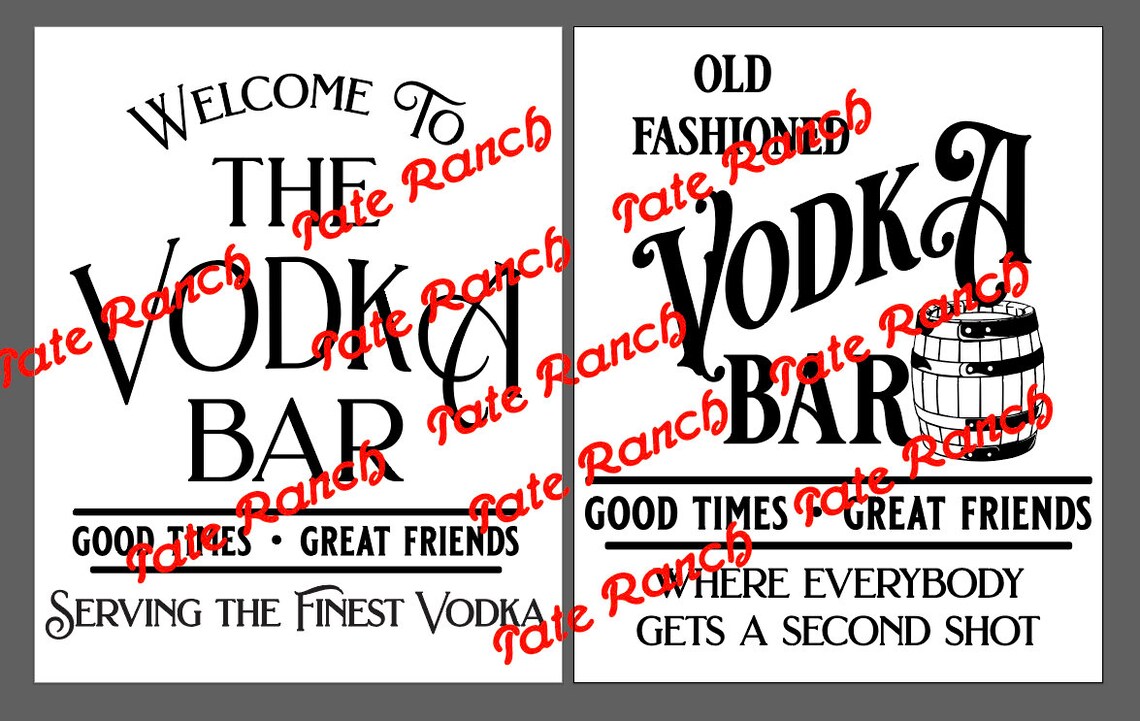 Vodka Bar Digital File - SVG - 2 Files - Etsy