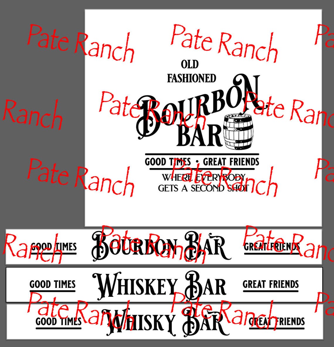 Bourbon Bar SVG Files 4 Digital Files - Etsy