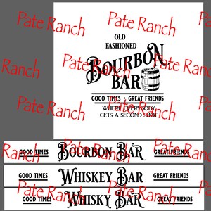 Bourbon Bar SVG Files (4) - Digital Files - Etsy