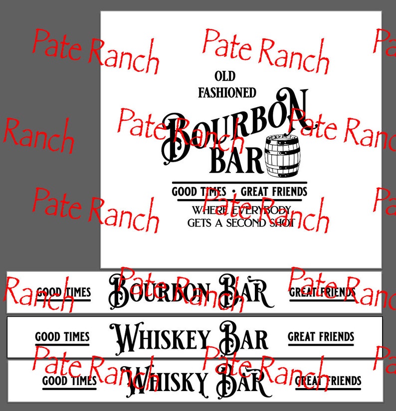 Bourbon Bar SVG Files (4) - Digital Files - Etsy UK