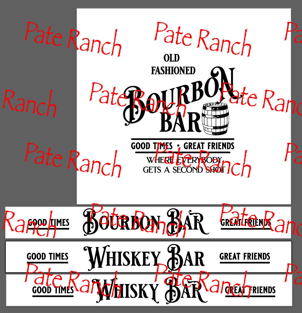 Bourbon Bar SVG Files (4) - Digital Files - Etsy UK