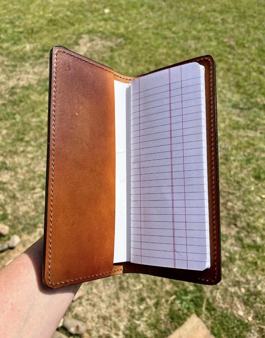Handmade Veg Tan Leather Tally Book: Personalized Notebook Cover - Etsy
