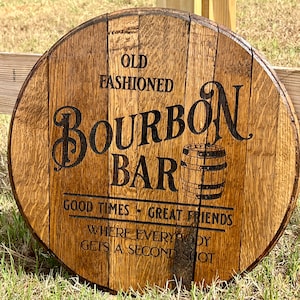 Bourbon Bar Whiskey Barrel Sign - Etsy