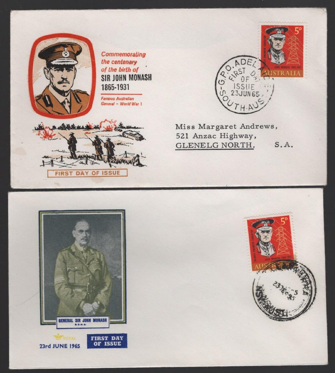 Australia General John MONASH World War 1 Centenary of Birth Vintage ...