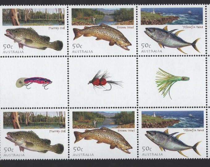 Australian FISH Stamps With LURES Gutter Strip of 10 MUH - Philatelic ...