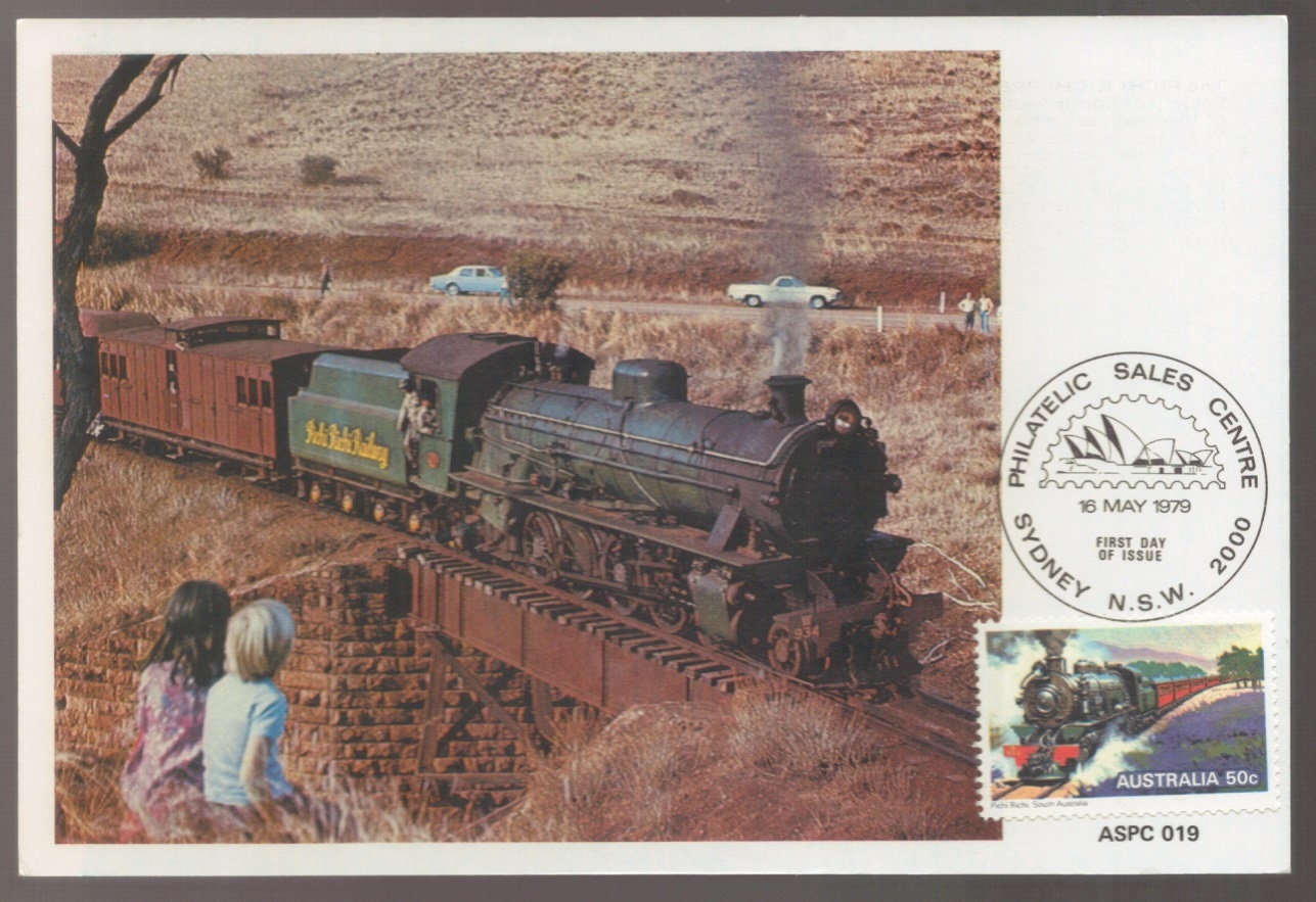 Australian STEAM LOCOMOTIVES Trains Railway 1979 Set of 4 Stamps Maxi ...