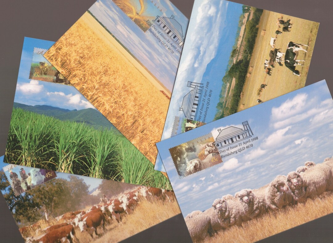 FARMING in Australia Set of 5 Stamps Philatelic Maxi Cards - Great for ...