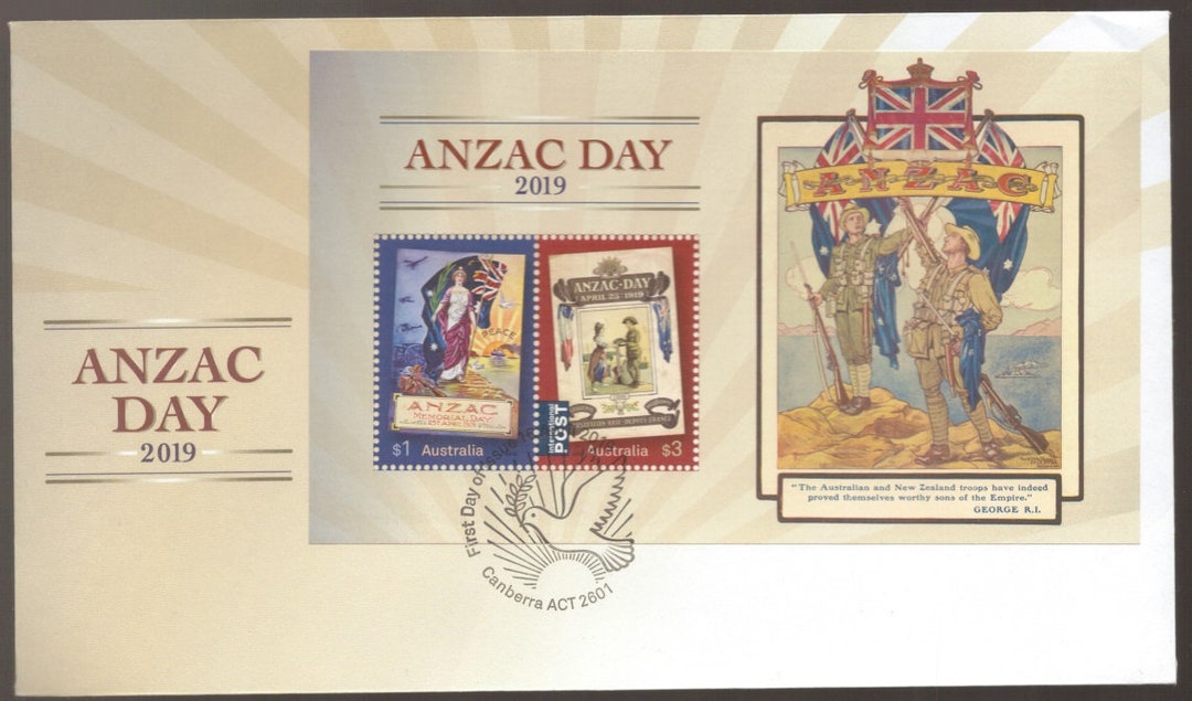 ANZAC Day Australia Returned Soldiers Mini Sheet Military FDC ...