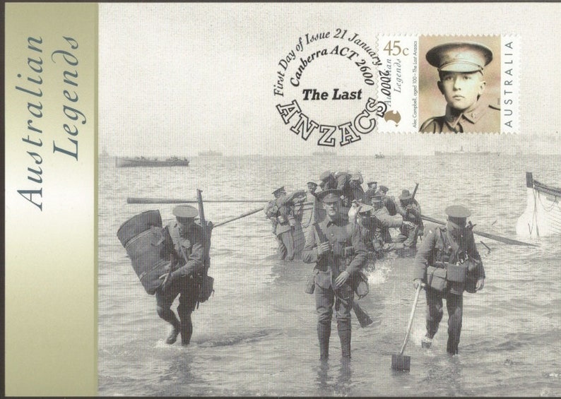 ANZAC Australian Legends Landing on Gallipoli Set of 4 Stamps on ...