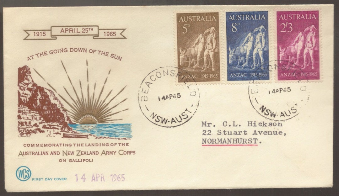 ANZAC Landing on GALLIPOLI Rising Sun Military Wesley 1965 FDC First ...