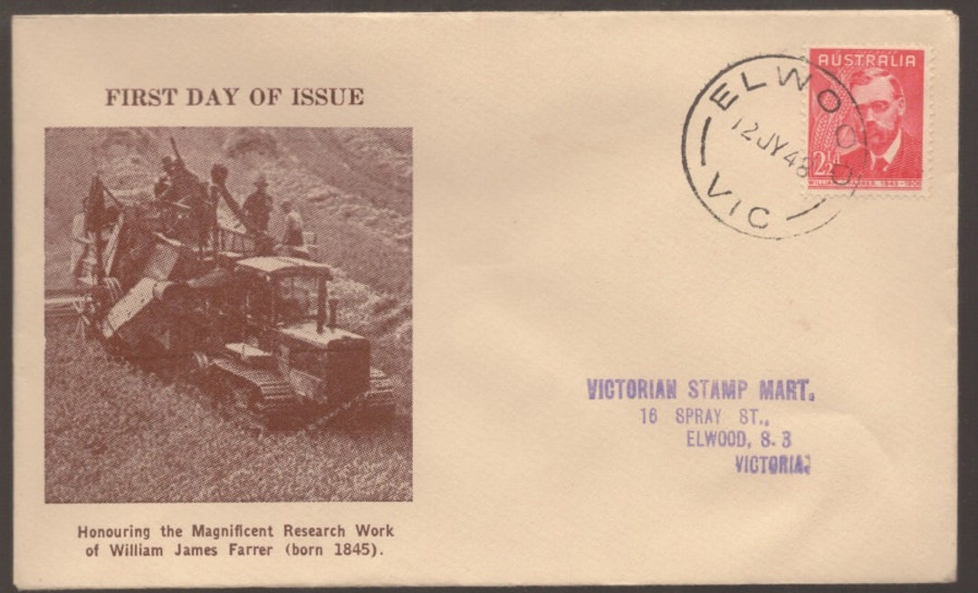 William FARRER Wheat Researcher Vintage 1948 BODIN FDC First Day Cover ...
