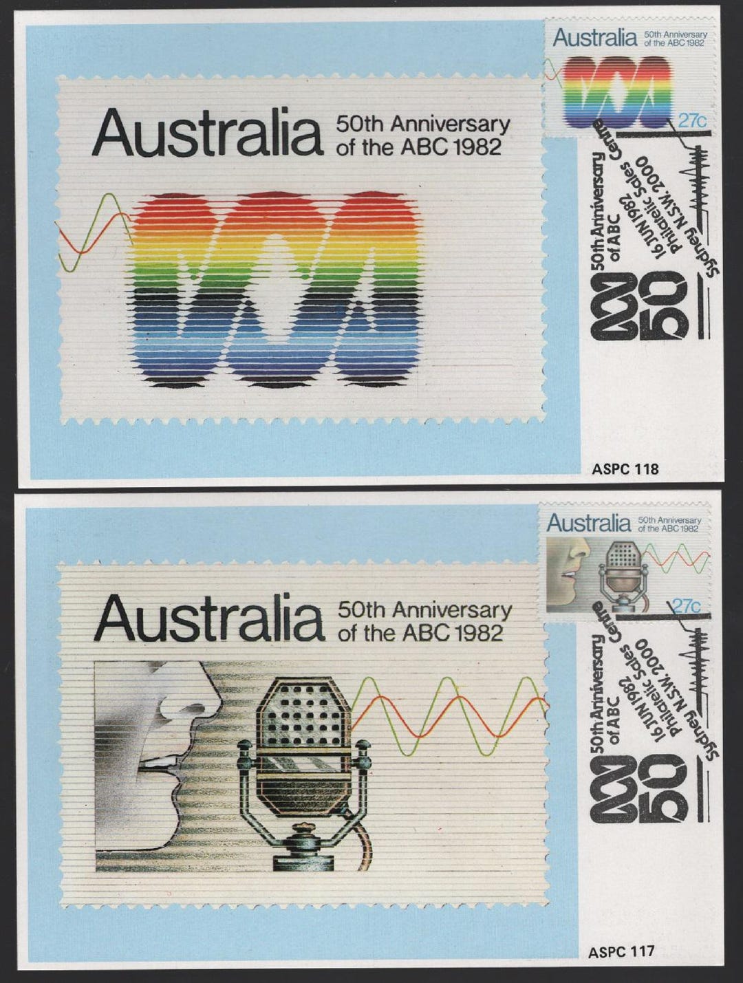 1982 ABC Australian Broadcasting Commission 50th Anniversary Set of 2 ...